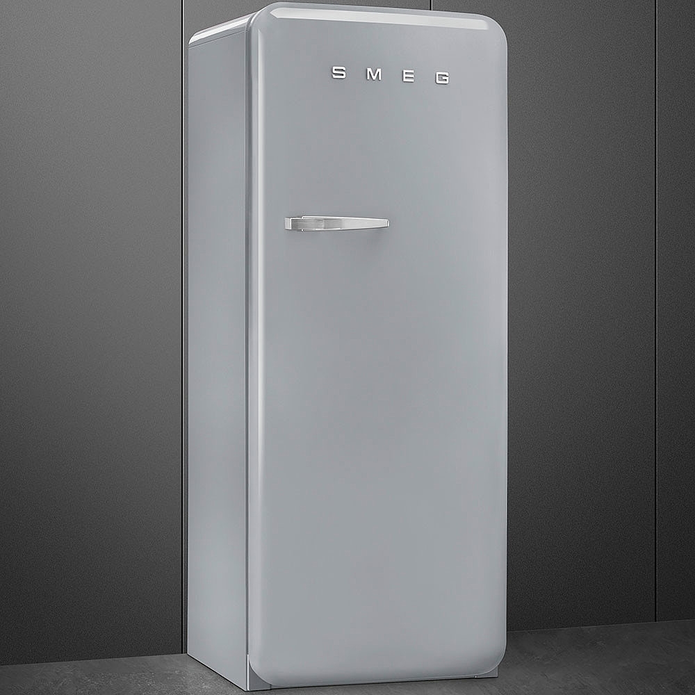 Smeg FAB28RSV5UK Retro Tall Fridge with Ice Box, Silver, D Rated ...