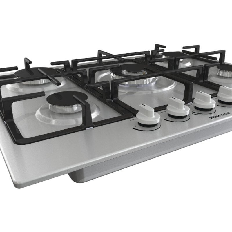 Hisense GM773XF 71cm 5 Burner Gas Hob, Stainless Steel | Marks Electrical