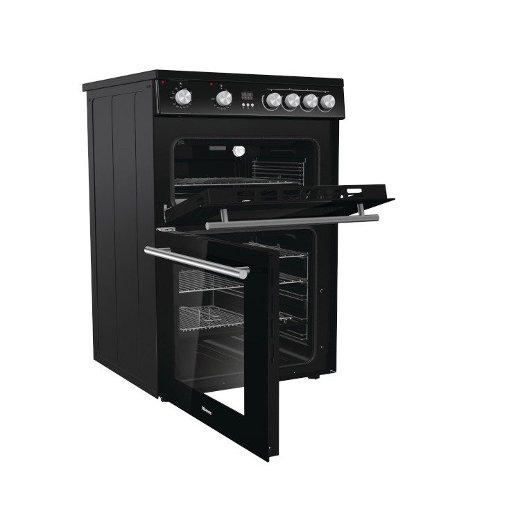 Hisense HDE3211BBUK Ceramic Electric Cooker with Double Oven, Black, A ...