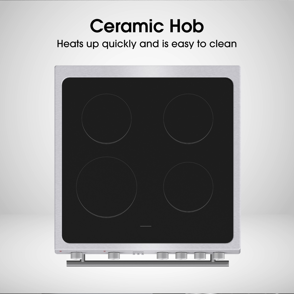 Hisense HDE3211BXUK Ceramic Electric Cooker with Double Oven, Stainless ...