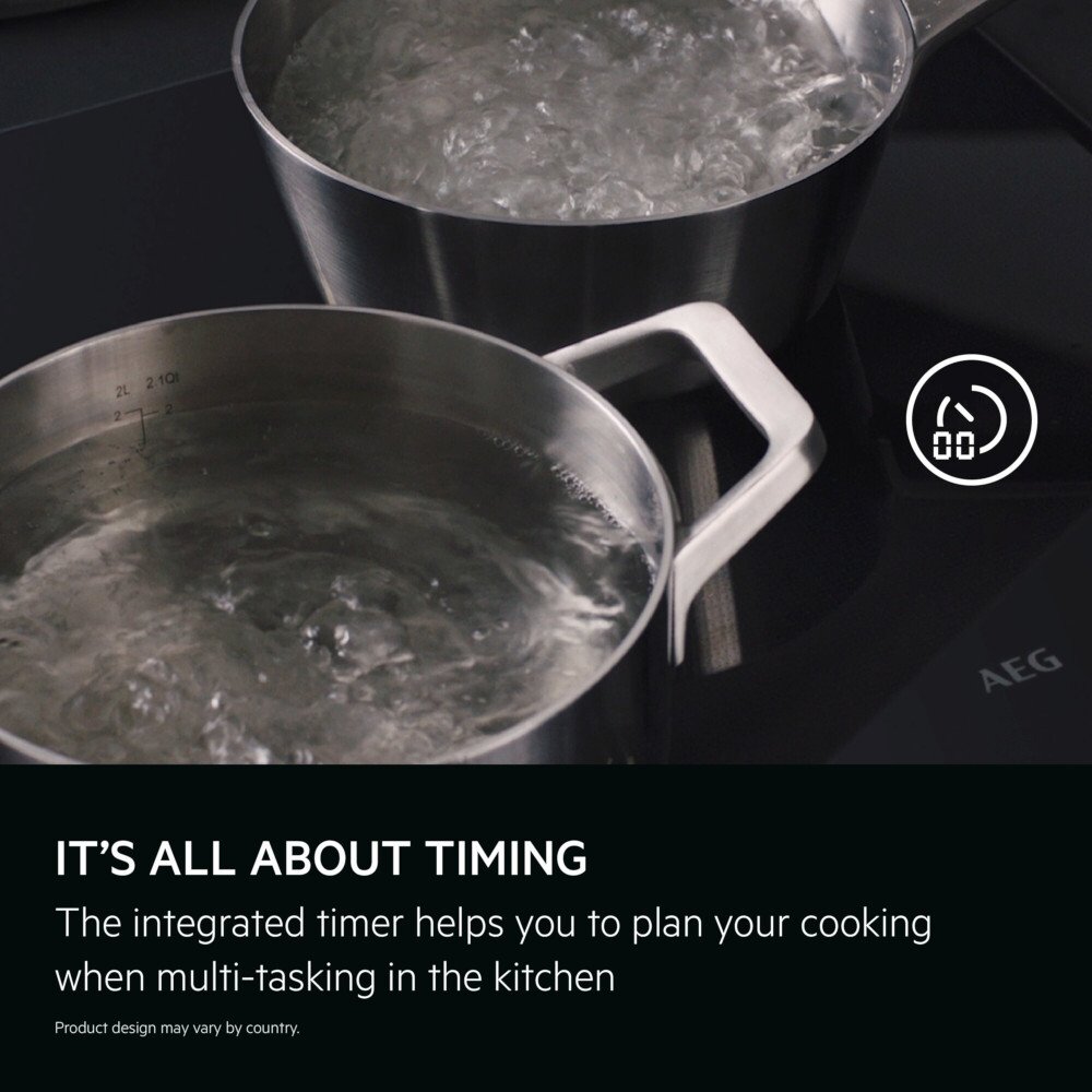 AEG IKB64401FB 3000 59cm Induction Hob, Black | Marks Electrical