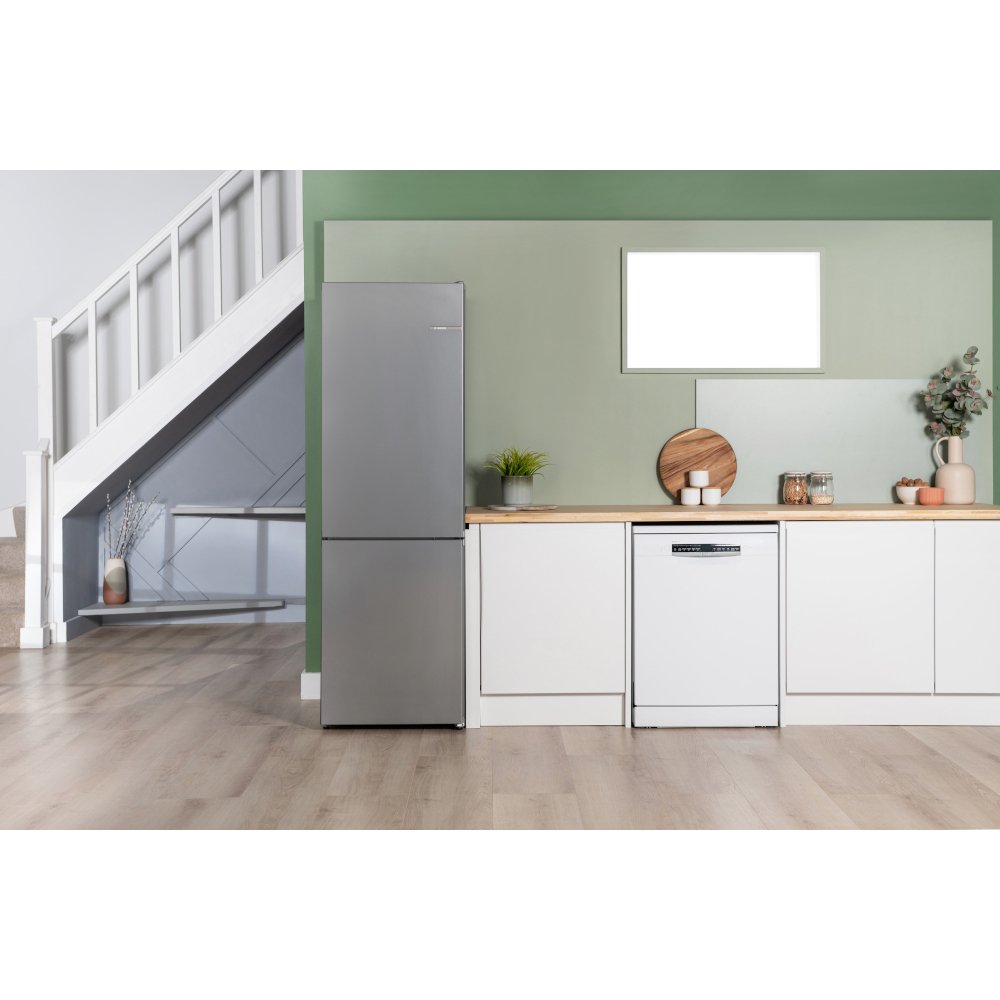 Bosch KGN362LDFG Series 4 No Frost Fridge Freezer, 60/40, Stainless ...