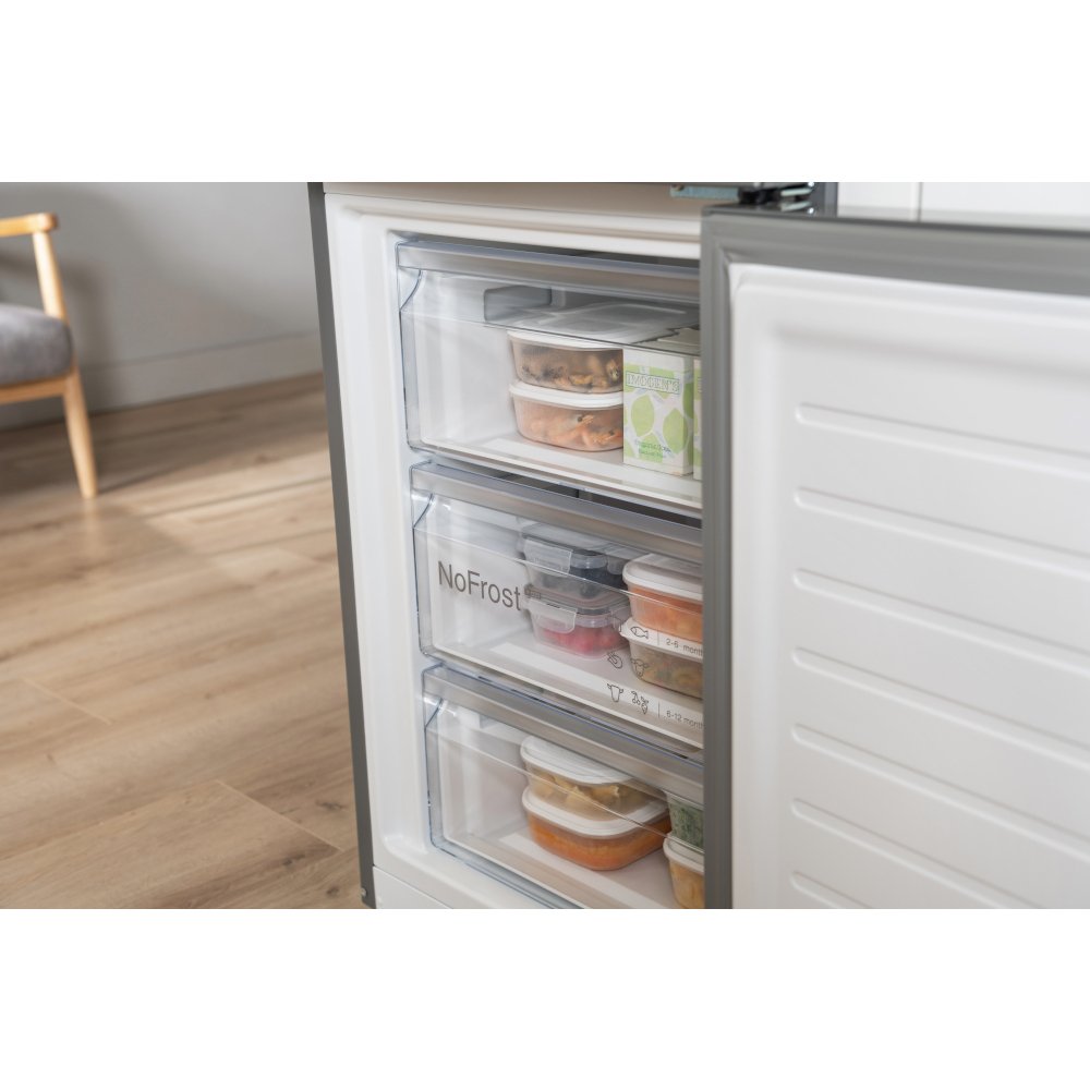 Bosch KGN362LDFG Series 4 No Frost Fridge Freezer, 60/40, Stainless ...
