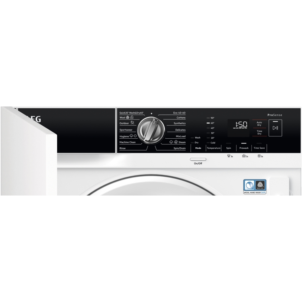 AEG L7WE74634BI 7000 ProSteam® Integrated Washer Dryer, 7kg/4kg, 1600 ...