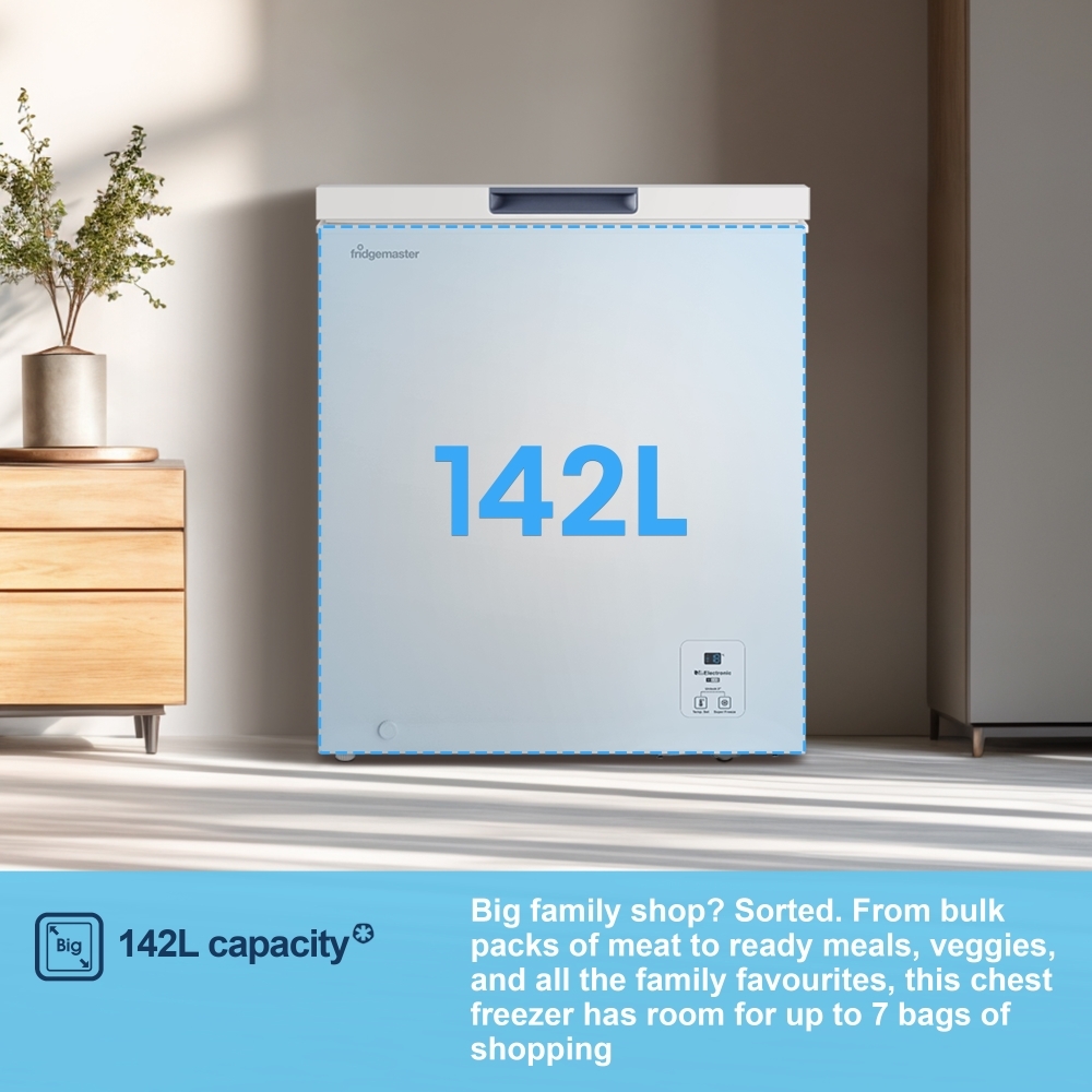 Fridgemaster MCF142E Static 142l Chest Freezer, White, E Rated | Marks ...