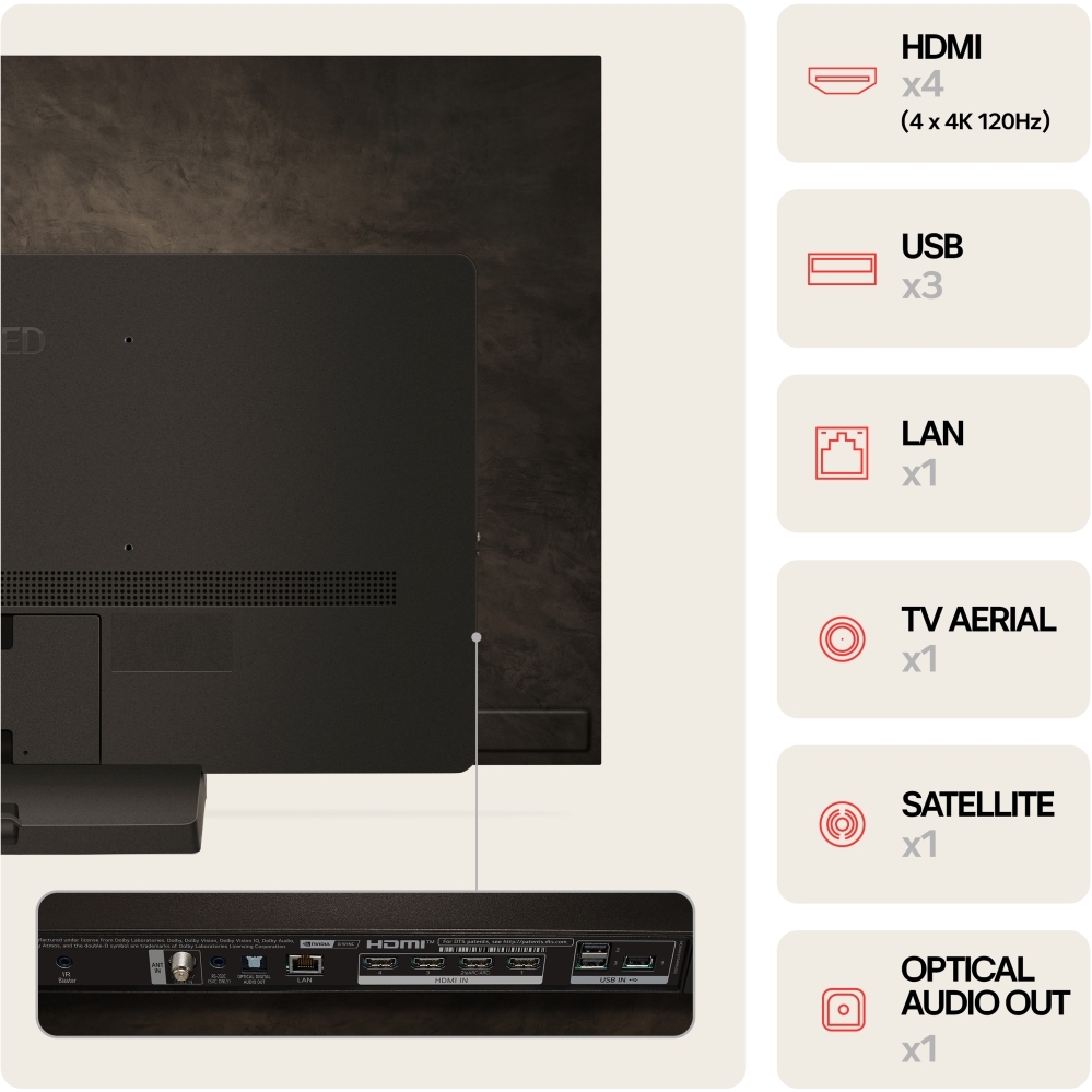 LG OLED55C46LA 55" OLED evo C4 4K Smart TV, 4K Ultra HD, G Rated ...