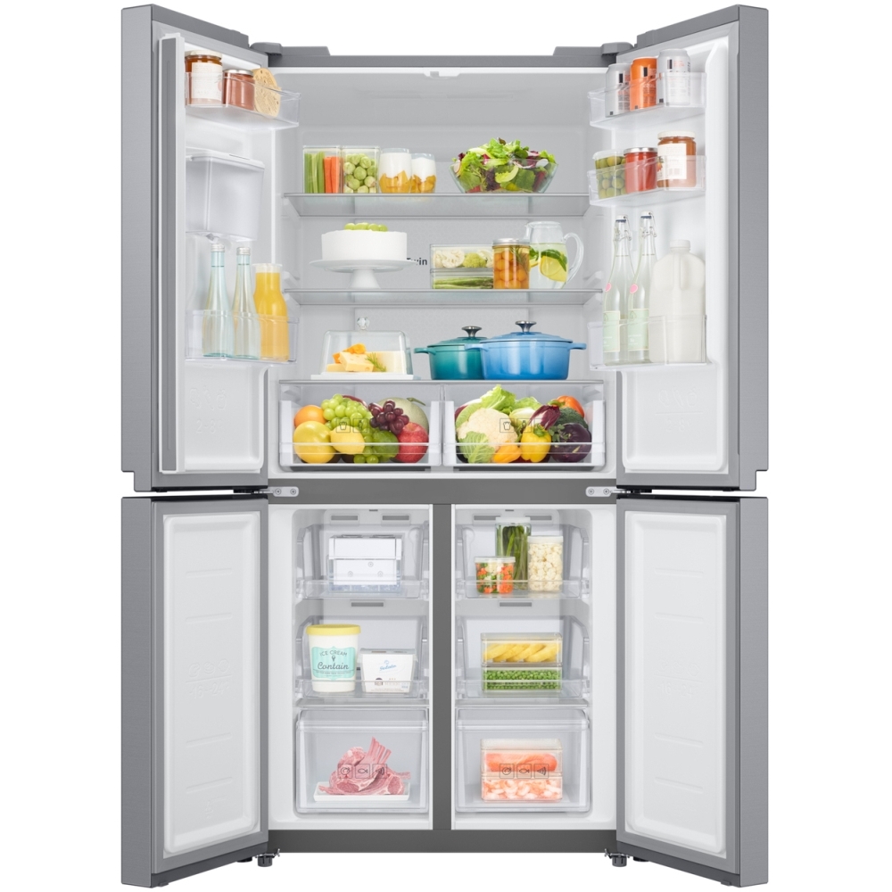 Samsung RF48A401EM9 Series 8 American Fridge Freezer, Gentle Silver ...