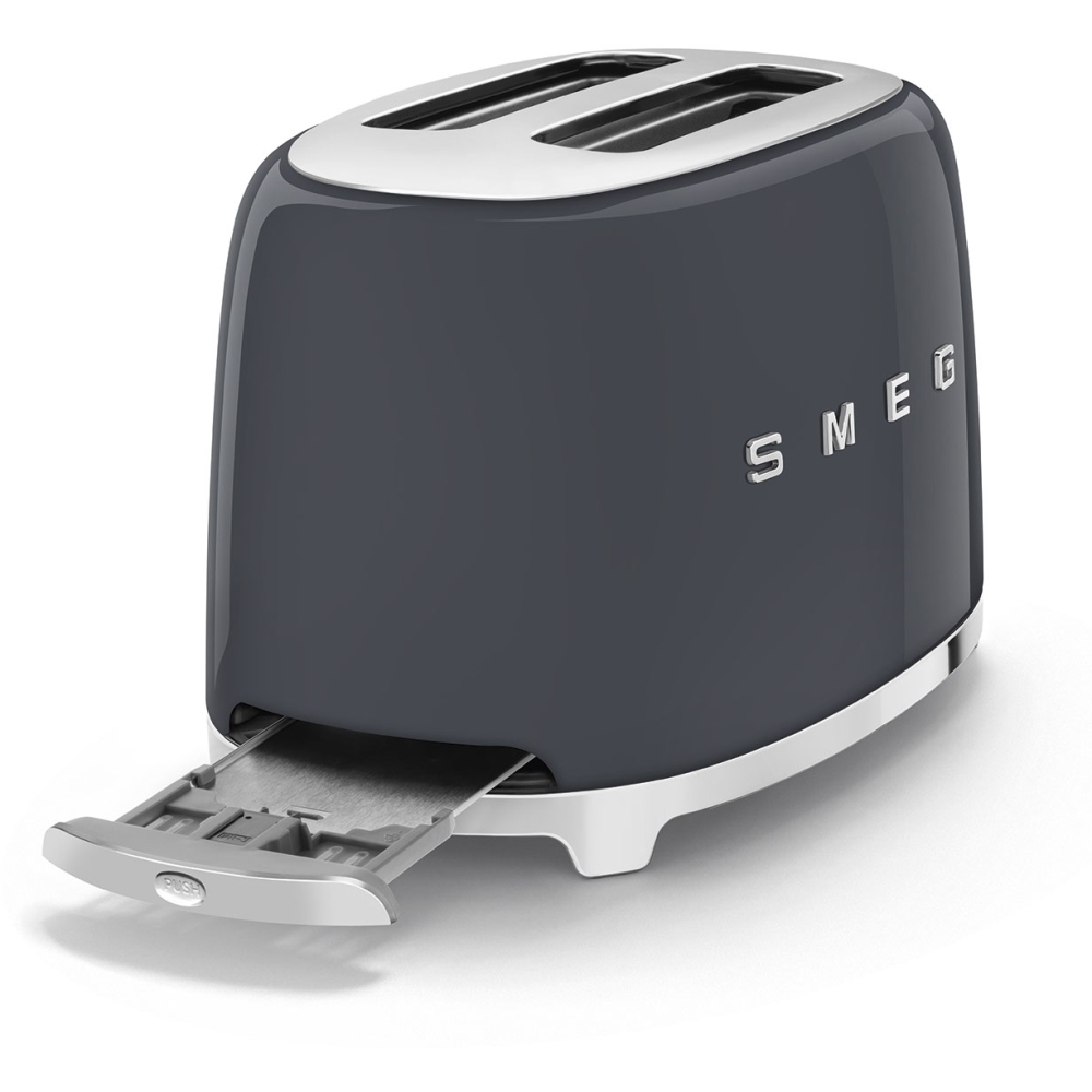 Smeg TSF01GRUK Retro Toaster, 2 Slice, Grey | Marks Electrical