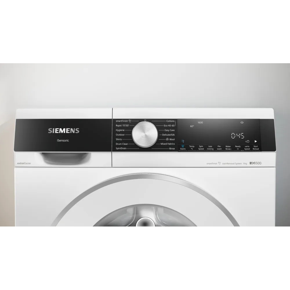 Siemens WG46G2Z2GB iQ500 Washing Machine, 9kg, 1600 Spin, White, A ...