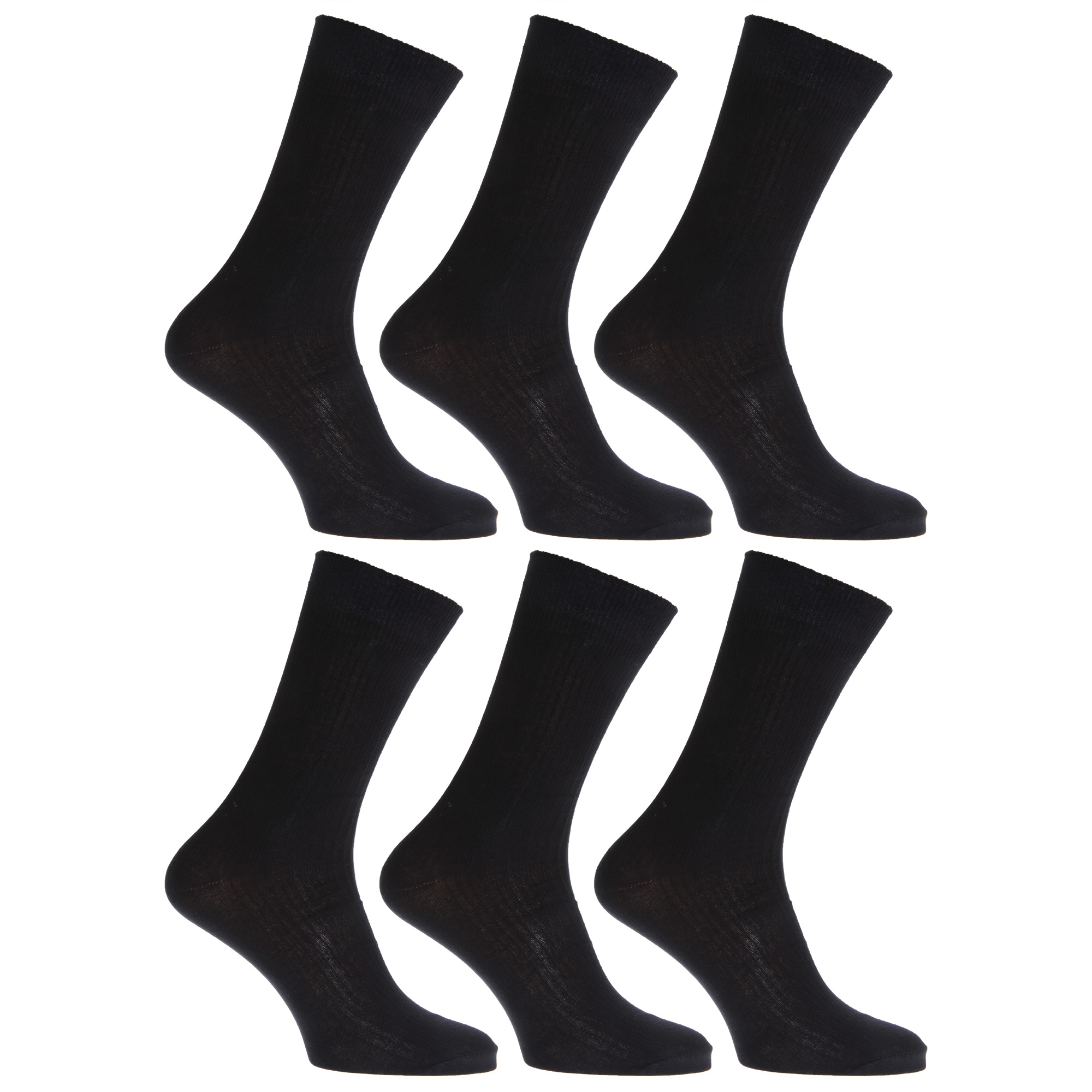 Mens Bamboo Super Soft Work/Casual Non Elastic Top Socks (Pack Of 6 ...