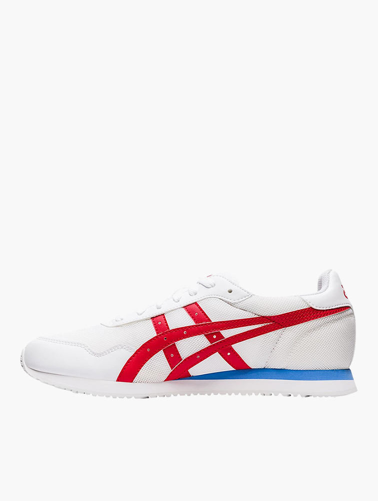 MyRunway | Shop Asics White & Red Tiger Runner Sneakers for Men from ...