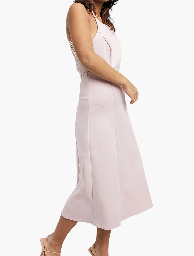 MyRunway | Shop Chi Chi London Blush Petite Lace Back Midi Prom Dress ...