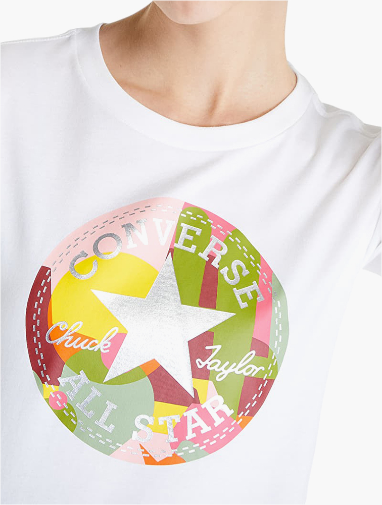 MyRunway | Shop Converse White Metallic Desert Rave Short Sleeve Tee ...