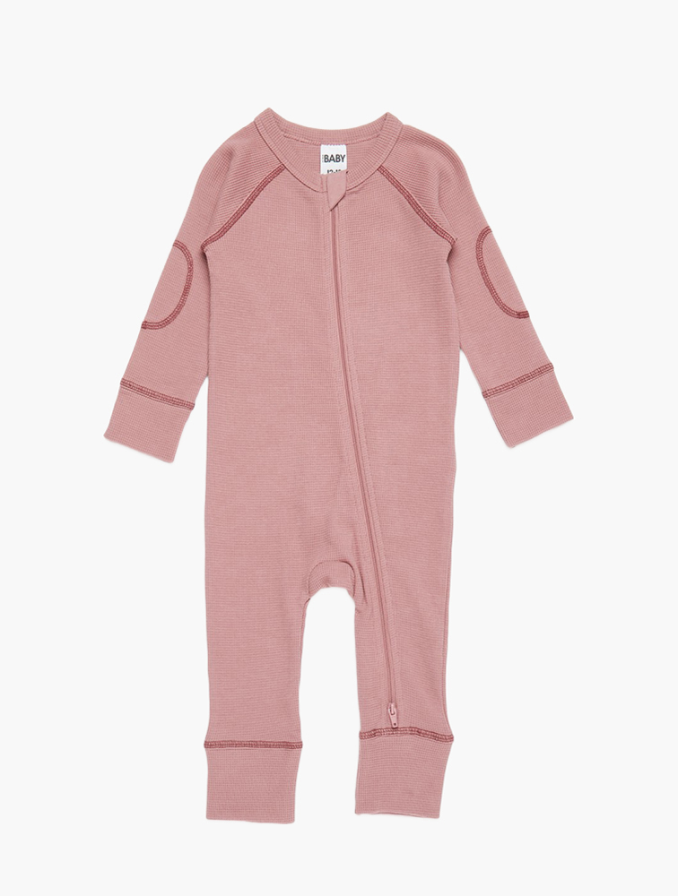 MyRunway | Shop Cotton On The Long Sleeve Waffle Romper - Dusty Berry ...