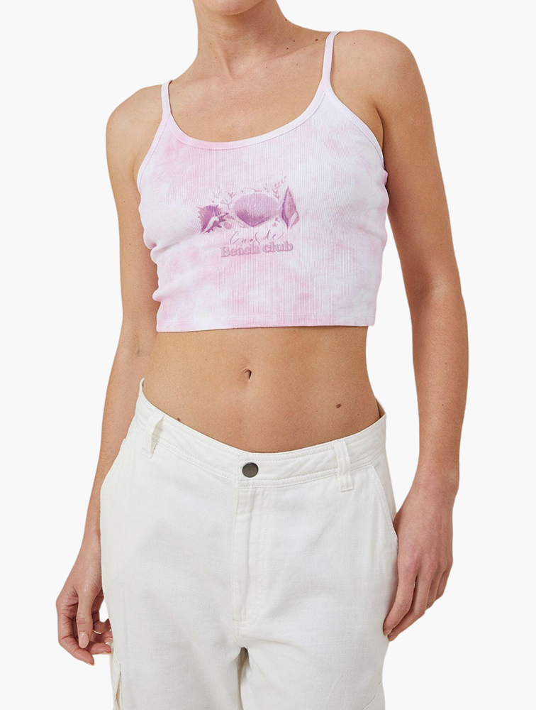 MyRunway | Shop Cotton On Graphic rib cami - seaside beach club/lilac ...