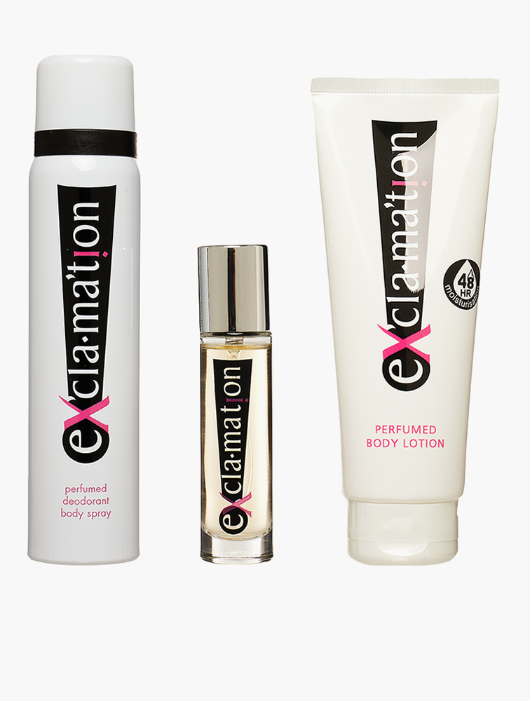 MyRunway | Shop Coty Exclamation 15ML EDT, Body Spray & Body Lotion Set ...