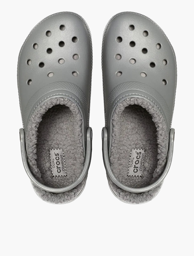 MyRunway | Shop Crocs Slate Grey & Smoke Classic Lined Clogs for Women ...
