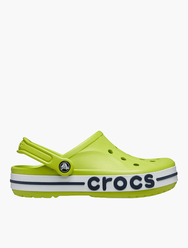 Shop Crocs Lime Punch & Navy Bayaband Clogs for Women & Men from ...
