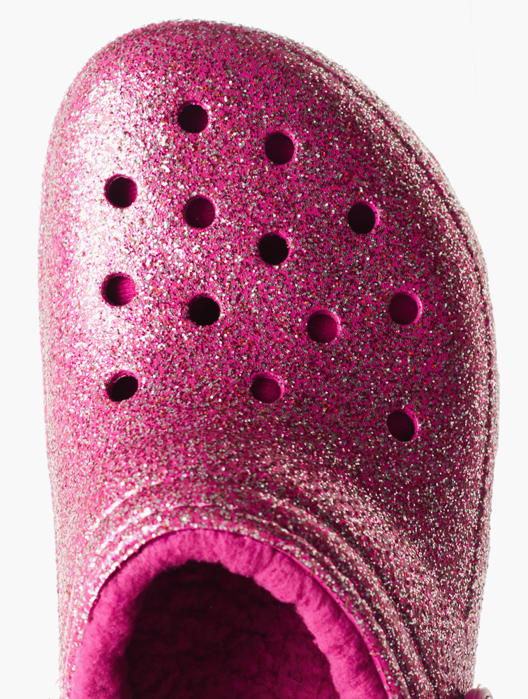 MyRunway | Shop Crocs Fuchsia Fun Multi Classic Lined Glitter Clogs for ...