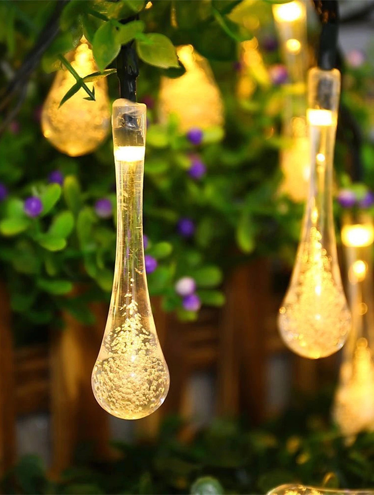 MyRunway | Shop Daily Home Warm White Teardrop Solar Powered 4m String ...