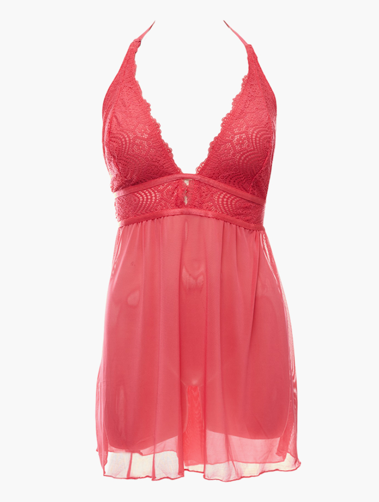MyRunway | Shop Daily Finery Red Lace Mesh Chemise for Women from ...