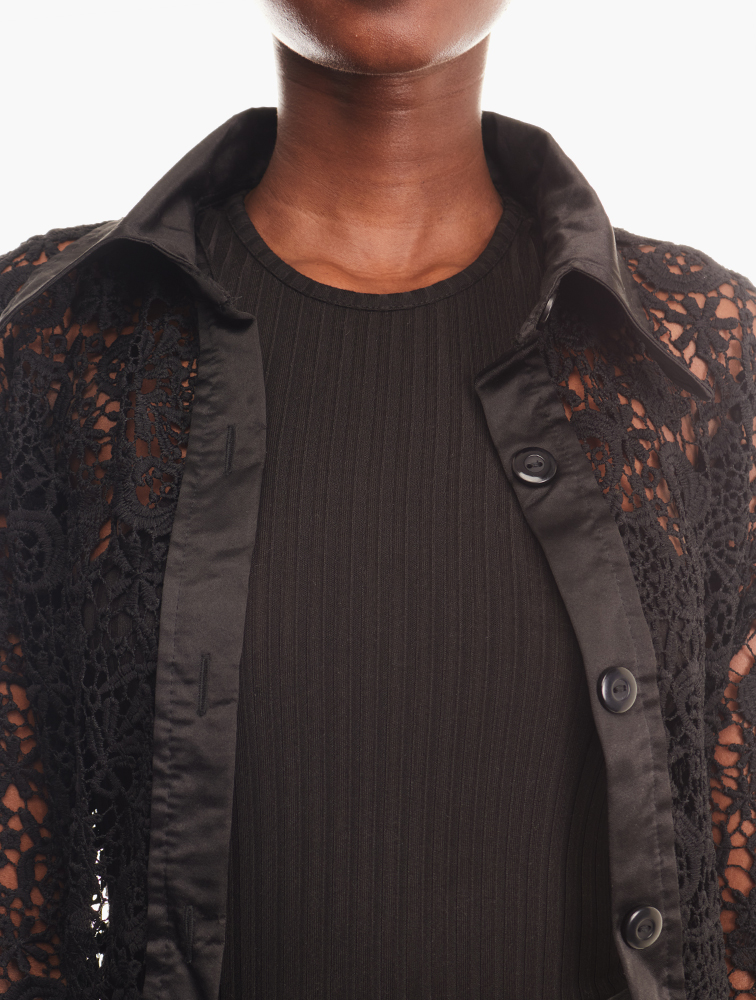 MyRunway | Shop Daily Finery Black Lace Overcoat for Women from ...