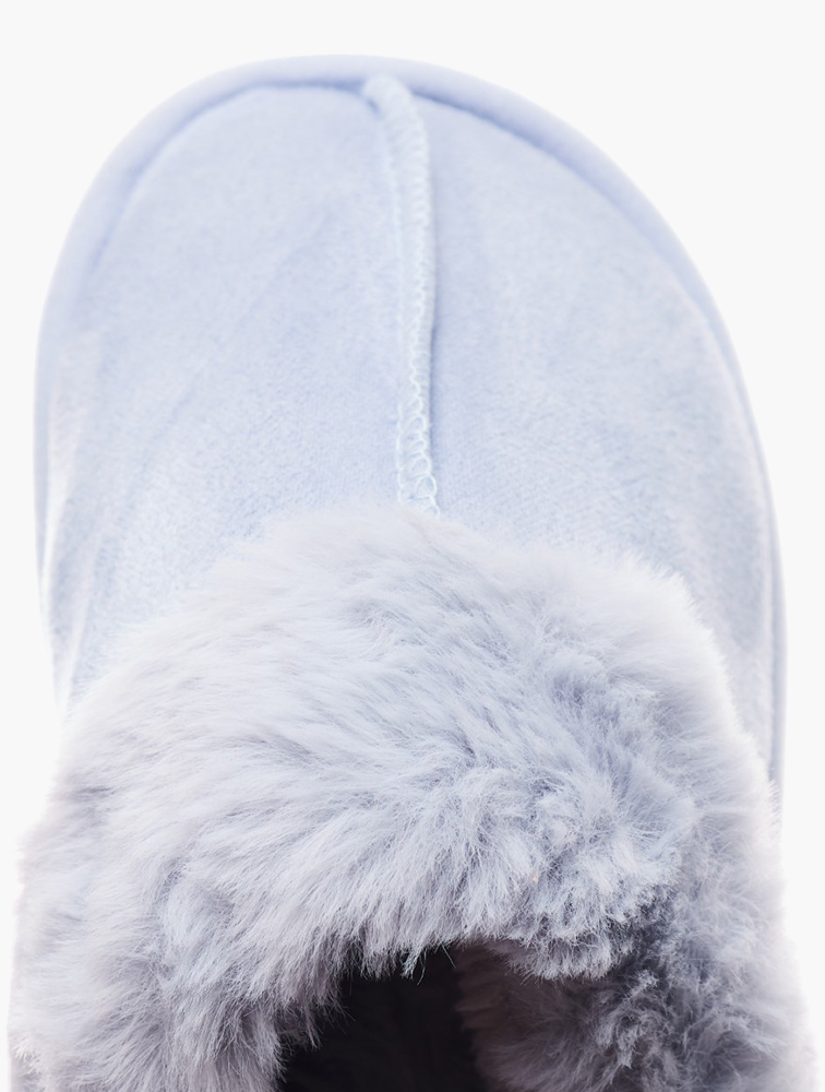 MyRunway | Shop Daily Finery Light Blue Slip On Faux Fur Slippers for ...