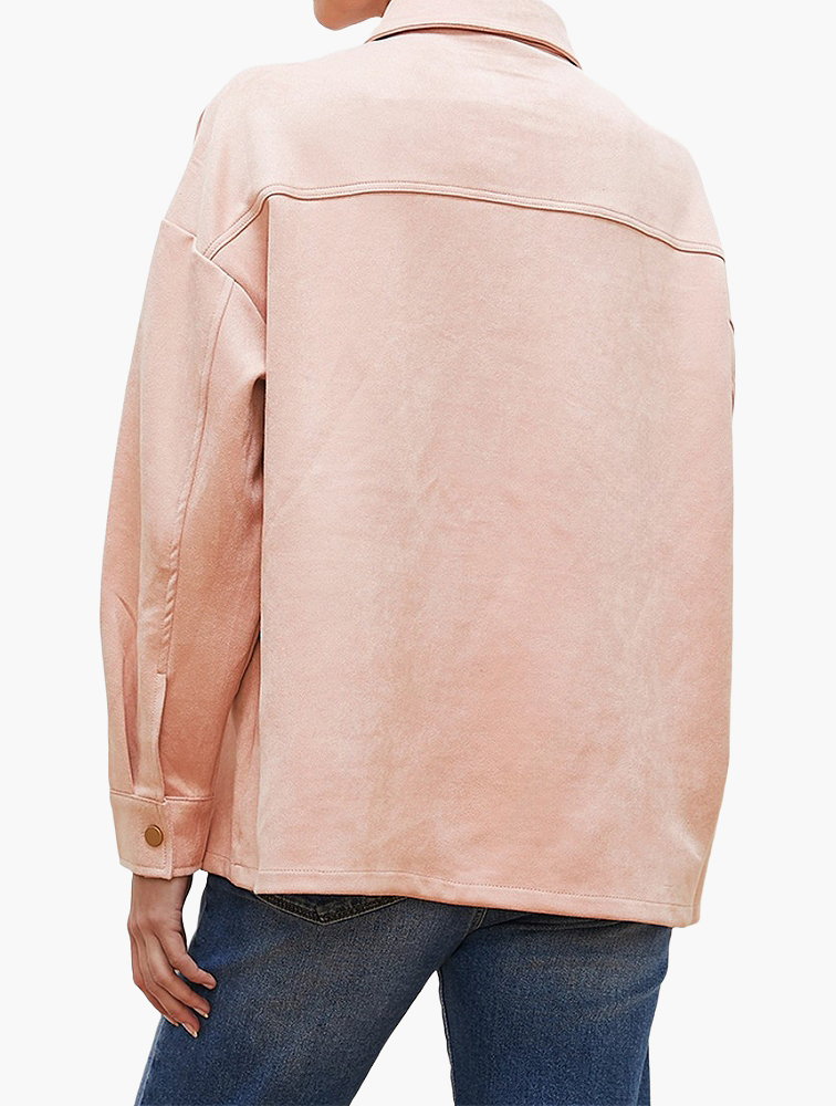 MyRunway | Shop edit Suedette Overshirt - Dusty Pink for Women from ...