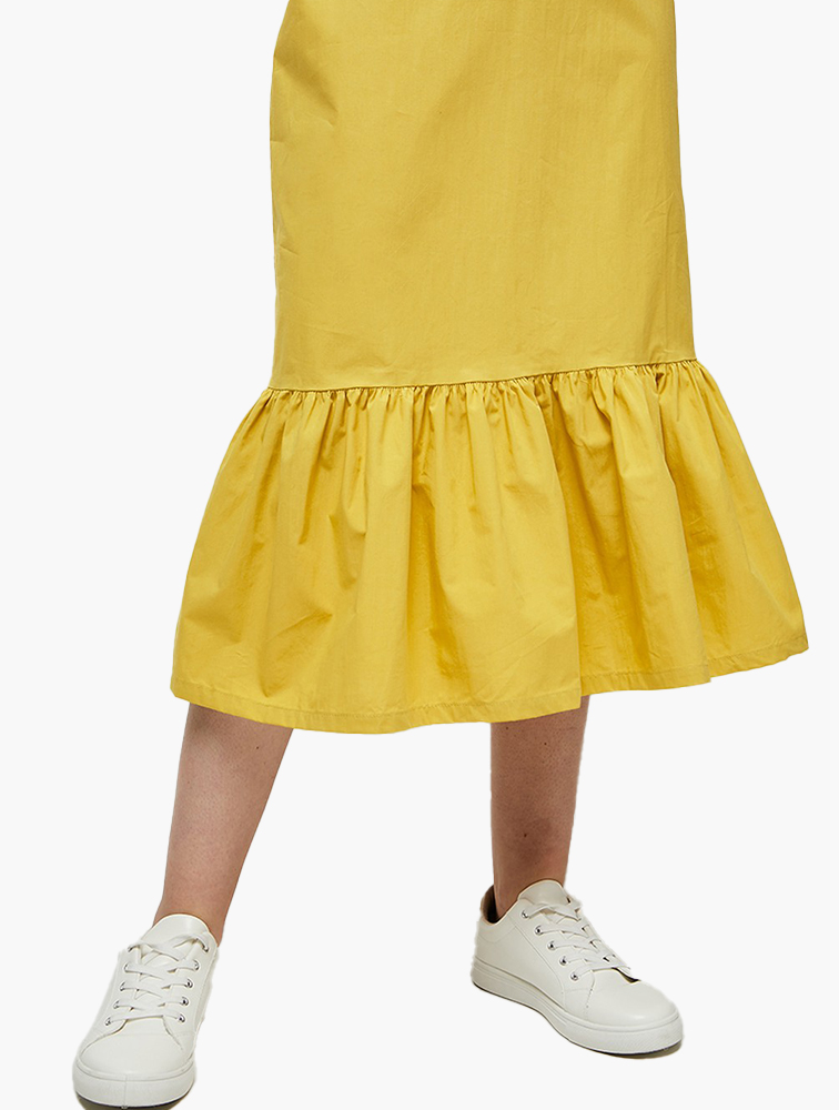 MyRunway | Shop edit Notch neck cotton tiered midi - chartusse for ...