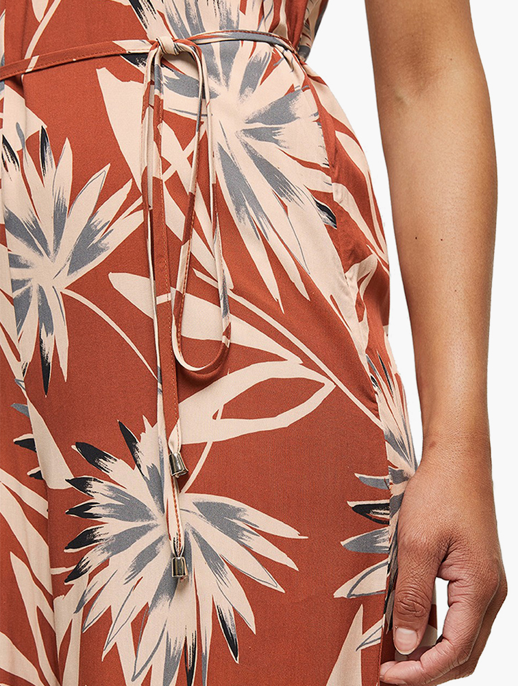 MyRunway | Shop edit Wide leg strappy jumpsuit - rust exotic palm for ...