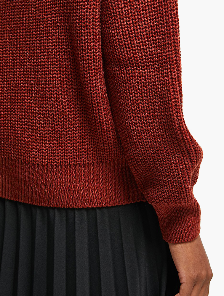 MyRunway | Shop edit Verigated rib detail jumper - rust for Women from ...