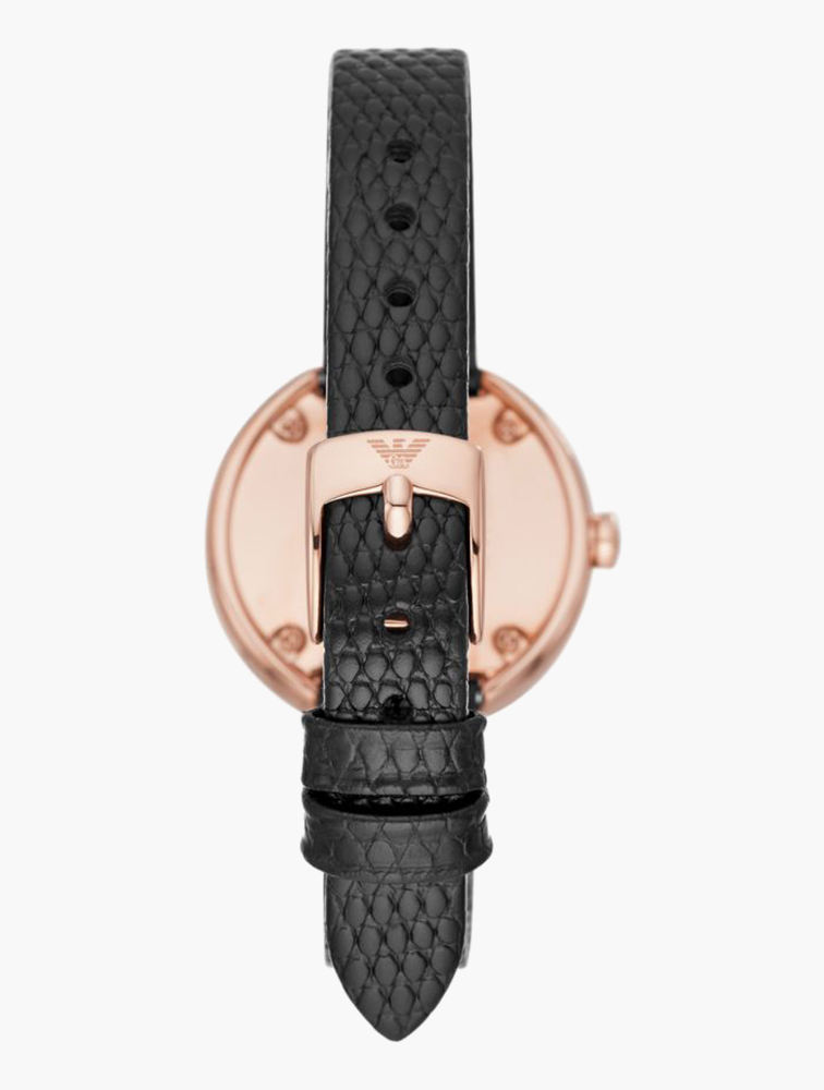 MyRunway | Shop EMPORIO ARMANI Black & Rose Gold Round Rosa Watch for ...