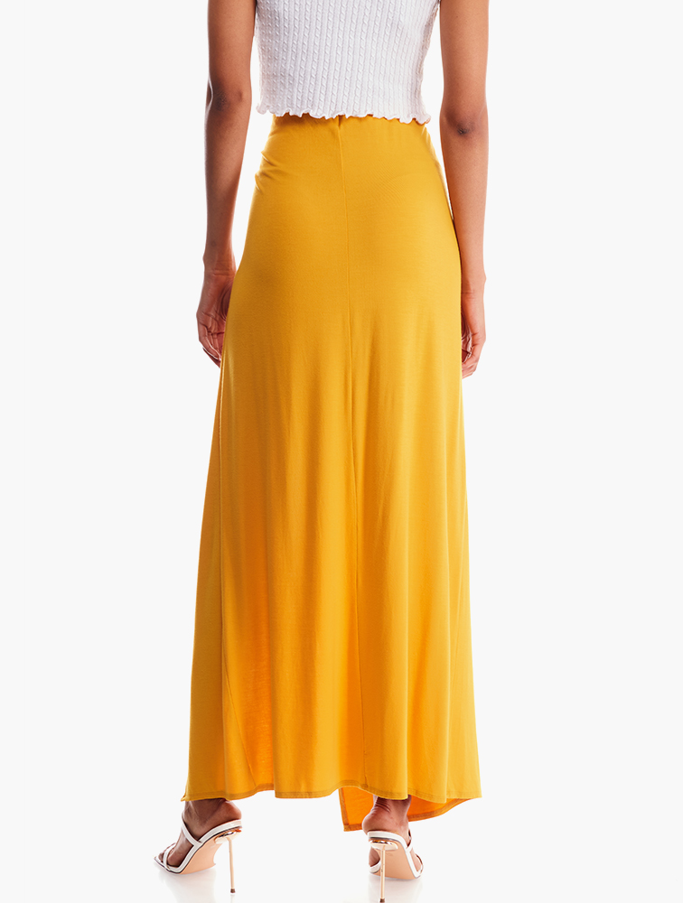 MyRunway | Shop Forever 21 Gold Ruched Split Skirt for Women from ...