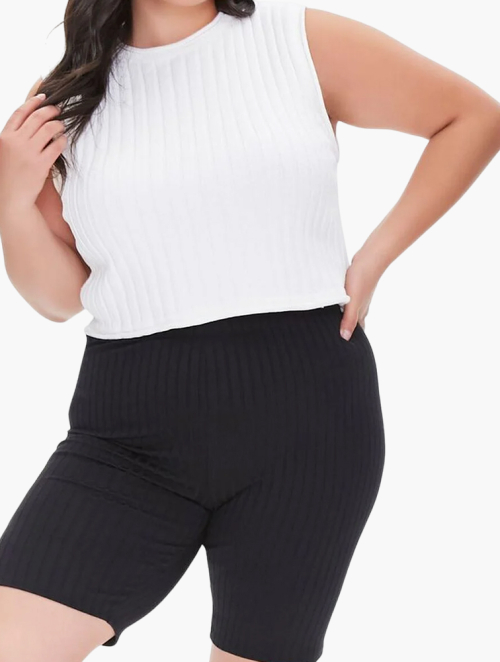 MyRunway | Shop Forever 21 Curve Black Booty Biker Shorts for Women ...
