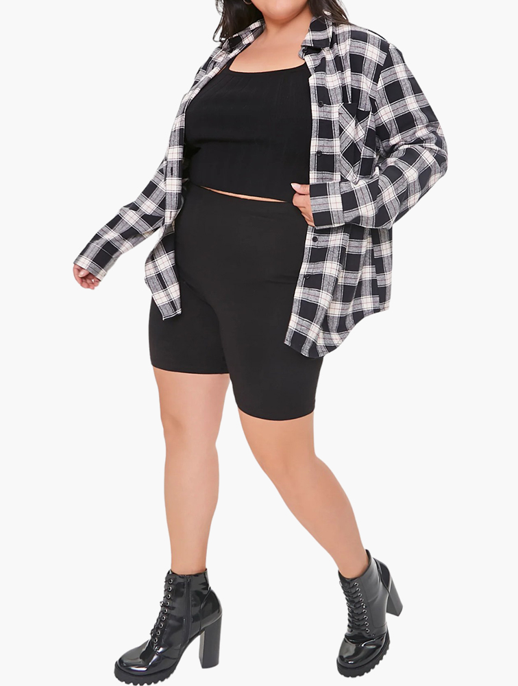 MyRunway | Shop Forever 21 Curve Black High Waisted Biker Shorts for ...