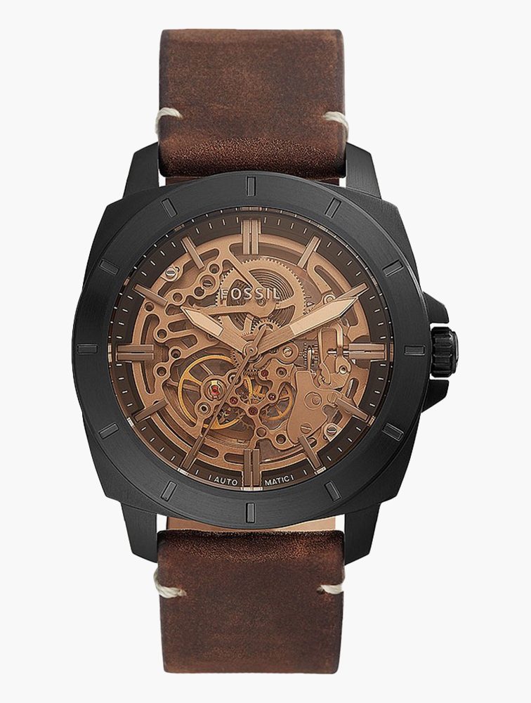 MyRunway | Shop Fossil Brown Privateer Sport Leather Watch for Men from ...