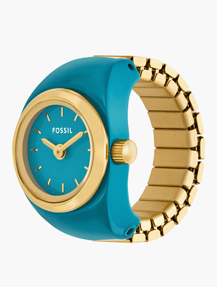MyRunway | Shop Fossil Gold-Tone & Blue Two-Hand Stainless Steel Watch ...