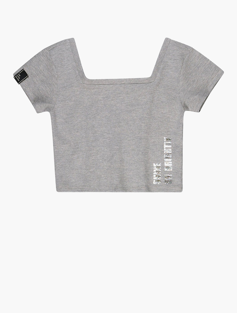 MyRunway | Shop Gloss Girls Square Neck Crop Top - Grey for Kids from ...