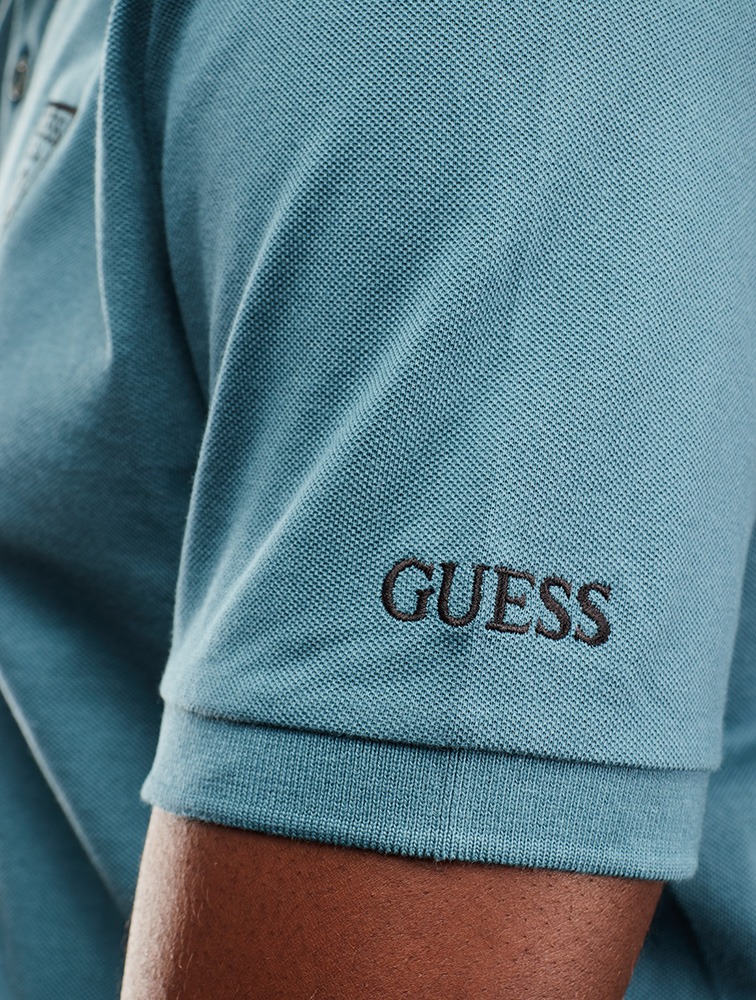 MyRunway | Shop GUESS Blue Short Sleeve Guess Classic Golfer Shirt for ...