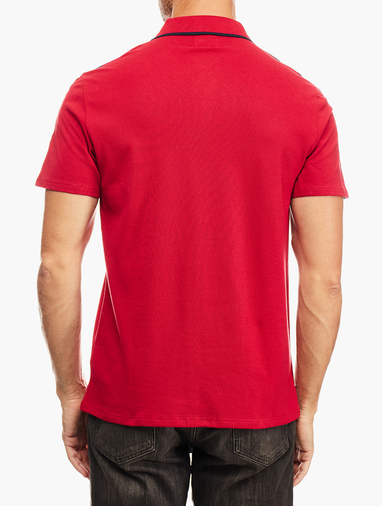 MyRunway | Shop GUESS Chili Red Pique Tape Polo Golfer for Men from ...