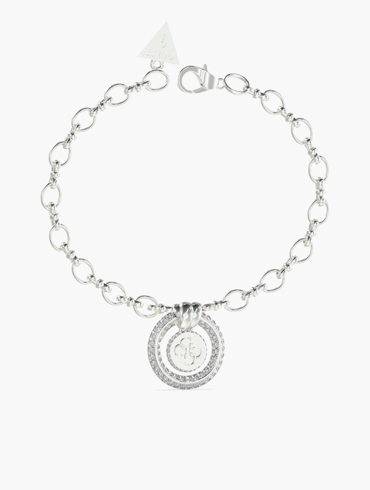 MyRunway | Shop GUESS Silver Knot You 4G Logo Chain Bracelet for Women ...