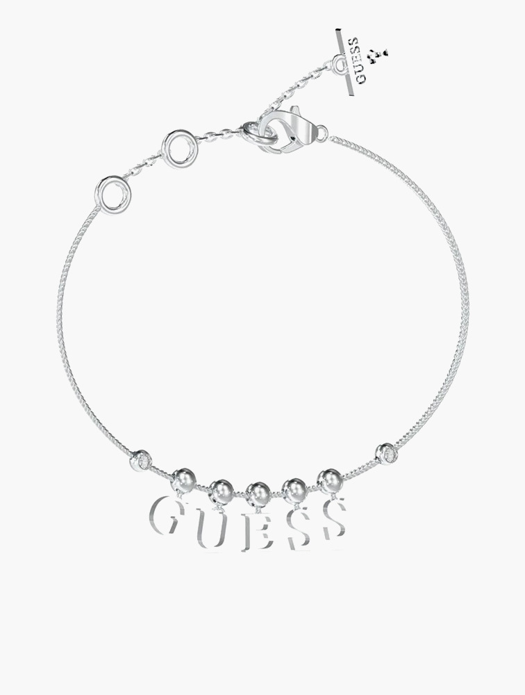 MyRunway | Shop GUESS Silver Guess Arm Party Charm Bracelet for Women ...