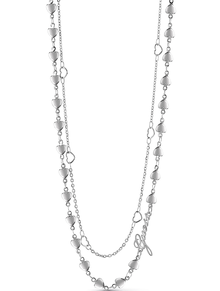MyRunway | Shop GUESS Silver Shine On Me Double Chain Necklace for ...