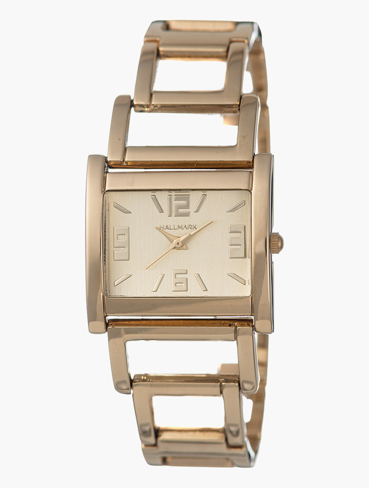 MyRunway | Shop Hallmark Gold & Champagne Dial Squared Watch for Women ...
