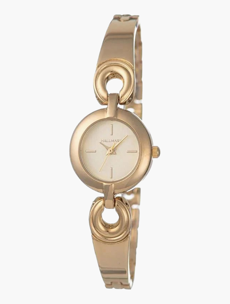 MyRunway | Shop Hallmark Gold & Champagne Round Watch for Women from ...
