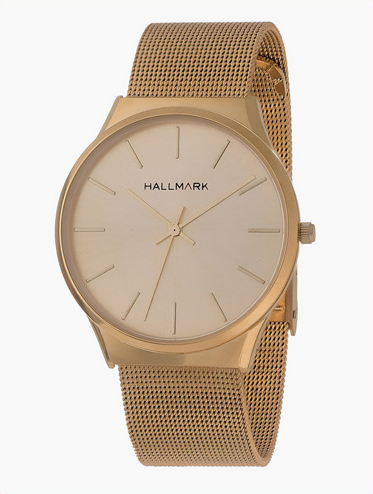 MyRunway | Shop Hallmark Gold & Champagne Mesh Watch for Men from ...