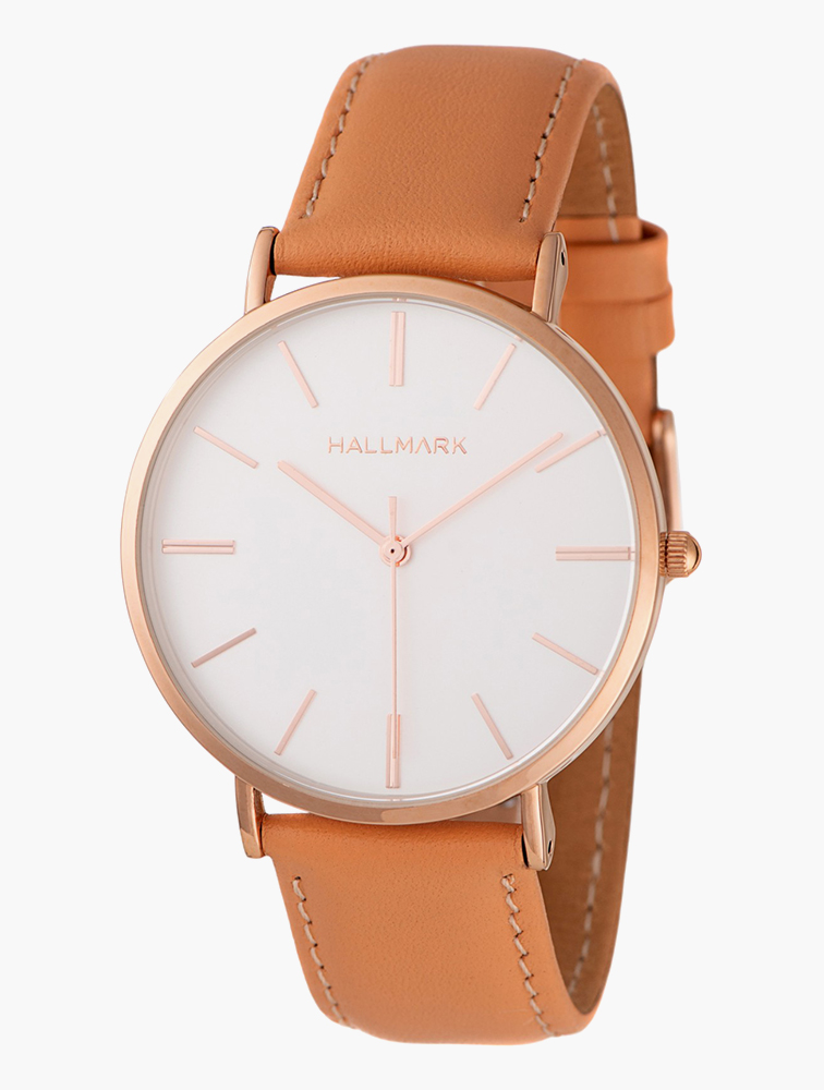 MyRunway | Shop Hallmark Tan & White Quartz Leather Watch for Men from ...