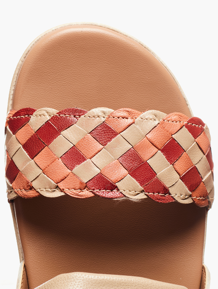 MyRunway | Shop Hush Puppies Red & Off White Quorra Sandals for Women ...