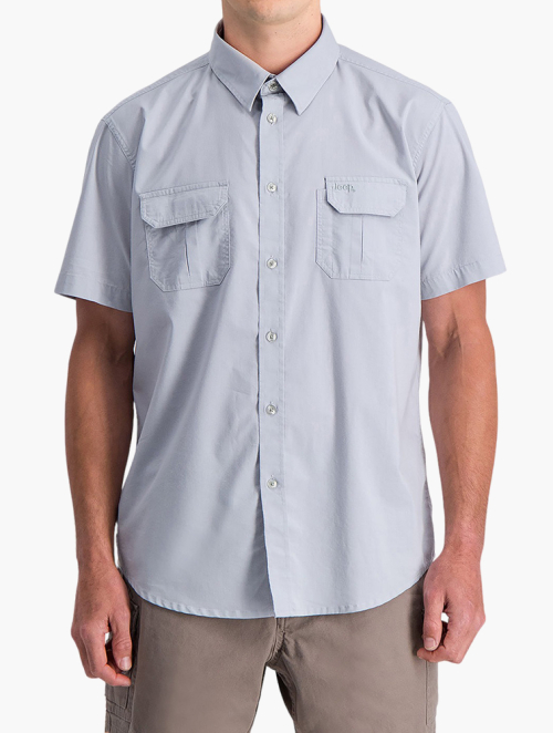 MyRunway | Shop Jeep Smog Blue Short Sleeve Technical Shirt for Men ...