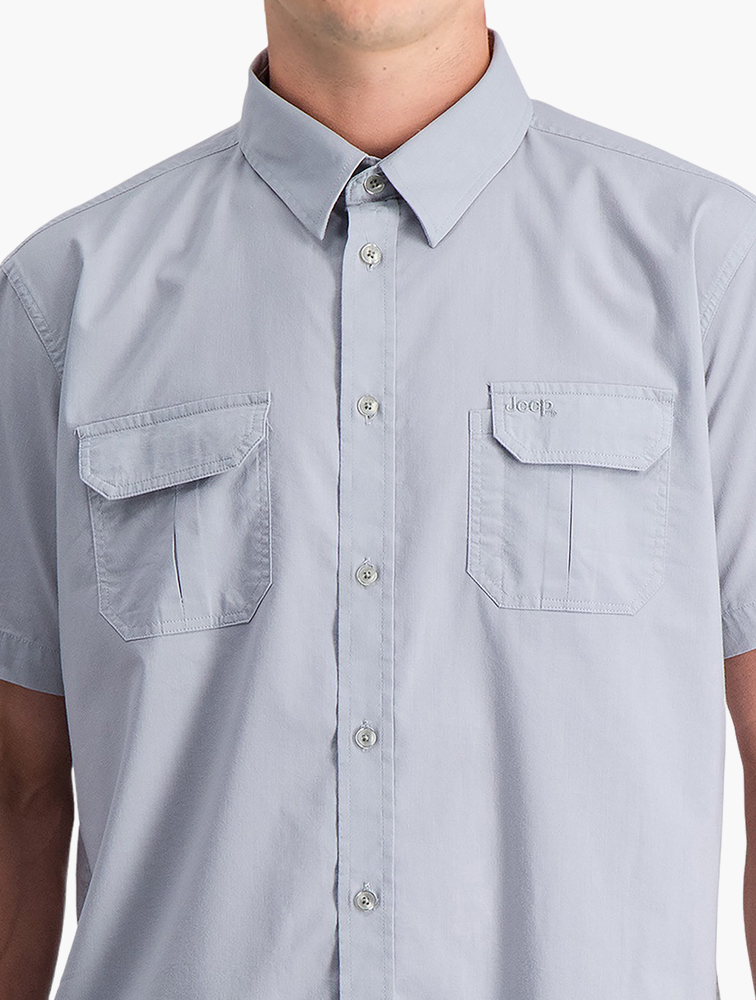 MyRunway | Shop Jeep Smog Blue Short Sleeve Technical Shirt for Men ...
